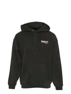 Balenciaga Logo-print Hoodie - Black