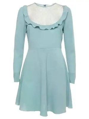 Red Valentino Vintage Ruffle Detail Dress - Blue