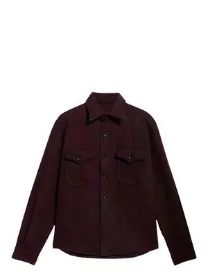 FORTELA Brushed Pocket Overshirt - Purple