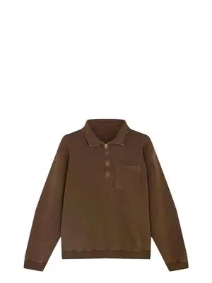FORTELA Yale Zip Collared Sweatshirt - Brown