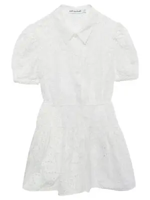 SELF-PORTRAIT Broderie Anglaise Cotton Mini Dress - White