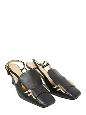 Fendi Ffreedom Sculpted Leather Pumps - Black