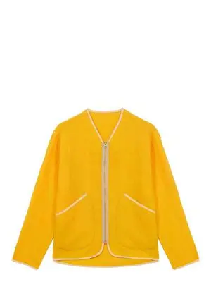 FORTELA Zip-up Trim Wool Jacket - Yellow