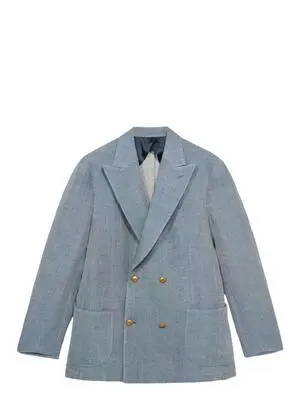 FORTELA David Double-breasted Blazer - Blue
