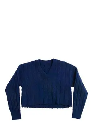 FORTELA Liv V-neck Knitted Sweater - Blue