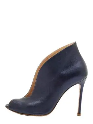 GIANVITO ROSSI Peep-toe Leather Pumps - Blue