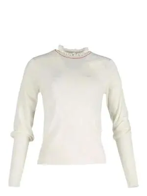 Chloé Vintage Ruffled High-neck Sweater - Neutrals
