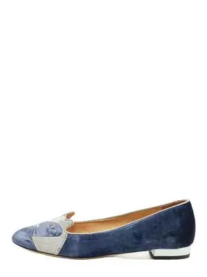 CHARLOTTE OLYMPIA Olympia Kitty Velvet Pumps - Blue
