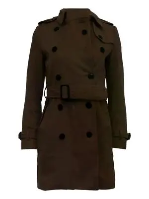 Burberry Double-breasted Wool Coat - Brown