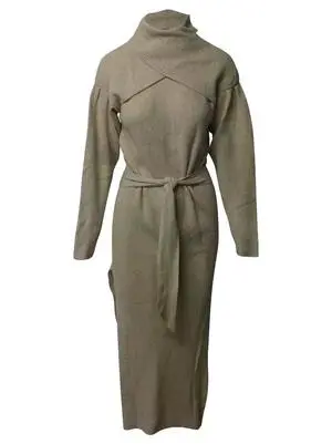 Nanushka Belted Turtleneck Dress - Neutrals