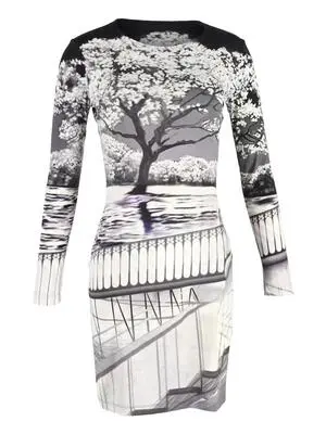 MARY KATRANTZOU Printed Bodycon Dress - White
