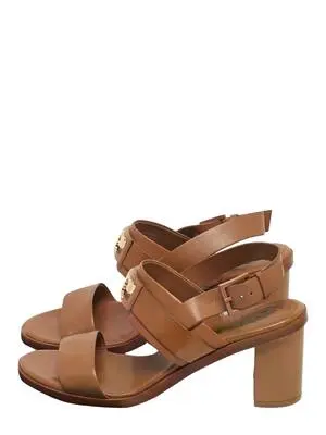 Tory Burch Gigi Leather Block-heel Sandals - Brown