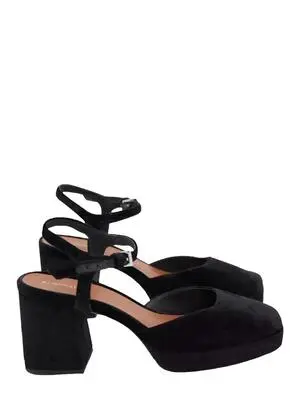 REFORMATION Mirasol Velvet Platform Pumps - Black
