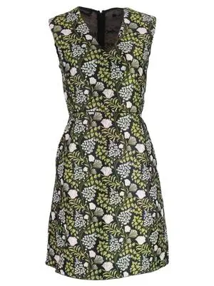 Giambattista Valli Floral V-neck Mini Dress - Green