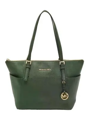 Michael Kors Leather Zip Tote Bag - Green