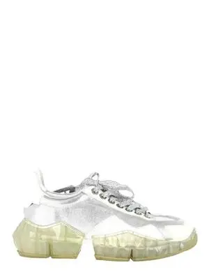 JIMMY CHOO Diamond Leather Sneakers - White