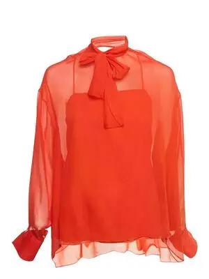 Emilio Pucci Silk Neck-tie Top - Red