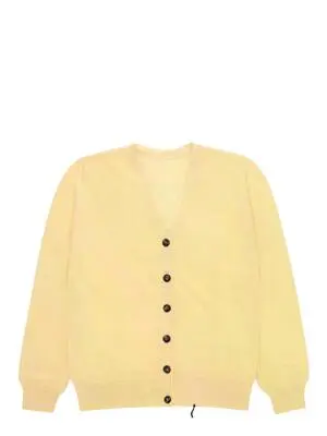 FORTELA Greg Button Ribbed Cardigan - Yellow