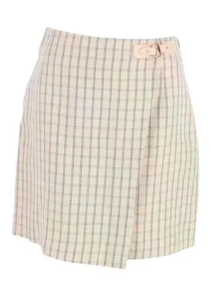 Sandro Checked-pattern Wrap Mini Skirt - Neutrals