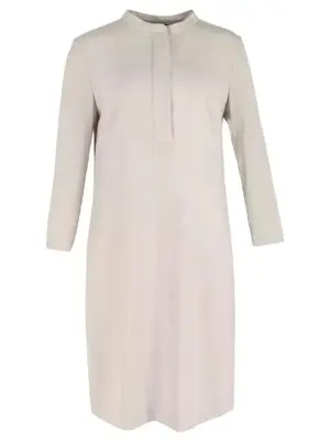 Escada Mandarin-collared Knee-length Dress - Neutrals