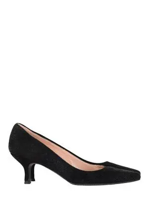 RUSSELL & BROMLEY Textured Leather Kitten Heel Pumps - Black