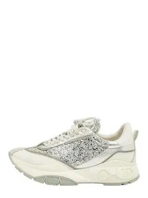JIMMY CHOO Raine Glitter Sneakers - White