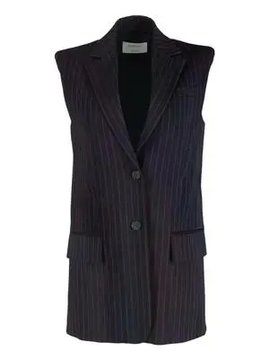 Max Mara Pinstripe Sleeveless Blazer - Blue