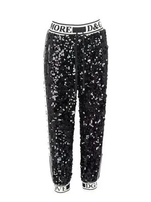 Dolce & Gabbana Sequin-embellished Trousers - Black