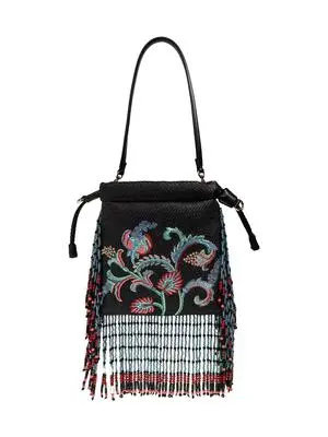 Etro Kalispera Embroidered Beaded Tote Bag - Black