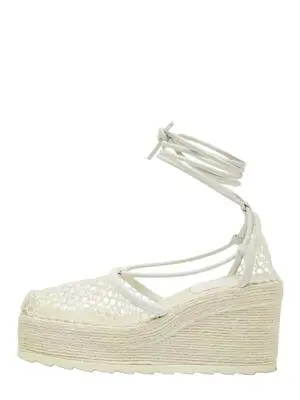 BOTTEGA VENETA Mesh Leather Wedge Sandals