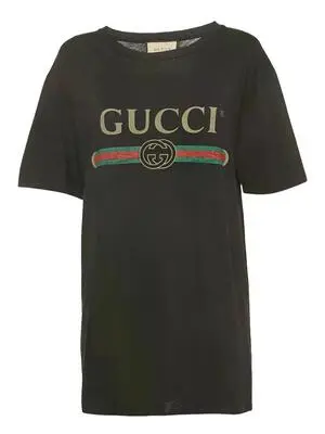 Gucci Cotton Graphic Top - Black