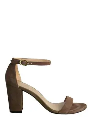 STUART WEITZMAN Block-heel Suede Sandals - Brown