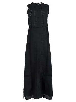 Sea Embroidered Maxi Dress - Black
