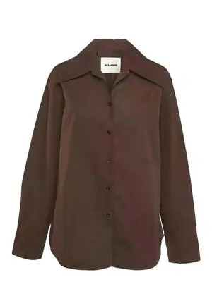 JIL SANDER Cotton Collar Shirt - Brown