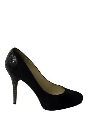 JIMMY CHOO Snakeskin-effect Heel Pumps - Black