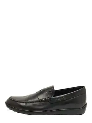 TOD'S Leather Slip-on Loafers - Black