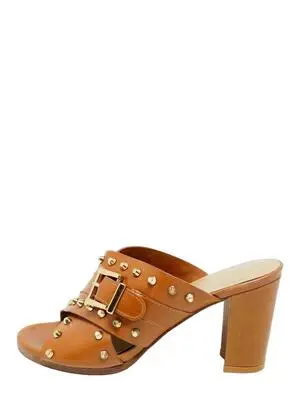 STUART WEITZMAN Studded Buckle Sandals - Brown