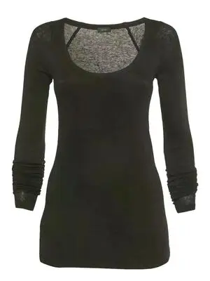 JOSEPH Ruched-sleeve Top - Black