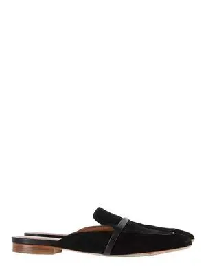 MALONE SOULIERS Suede Flat Mules - Black