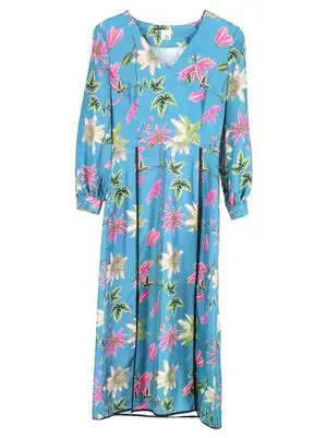 Iris & Ink Floral-print Midi Dress - Blue