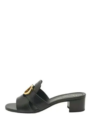Dior 30 Montaigne Emblem Leather Sandal - Black