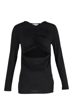 Victoria Beckham Cutout Ruched Top - Black