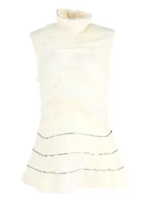 JW Anderson Ruched Zipper Sleeveless Top - White