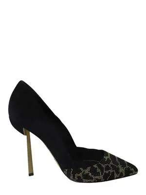 SERGIO ROSSI Animal-print Heeled Pumps - Black