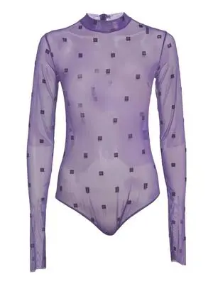 Givenchy Logo Mesh Bodysuit - Purple