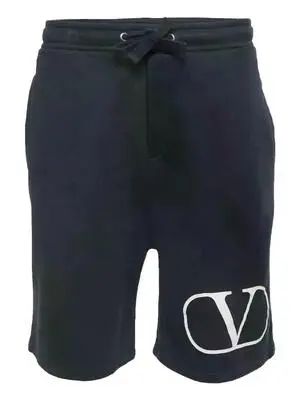 Valentino Garavani Vlogo-print Shorts - Blue
