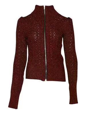 ISABEL MARANT VINTAGE Vintage Cable-knit Zip Cardigan - Red