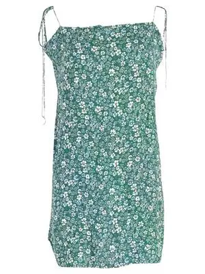 REFORMATION Floral-print Tie-strap Mini Dress - Green