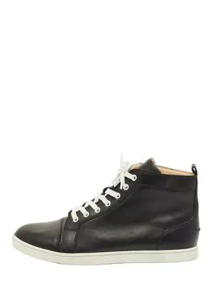 CHRISTIAN LOUBOUTIN Leather High-top Sneakers - Black