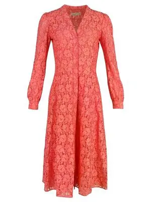 Michael Kors Vintage Lace Midi Dress - Pink